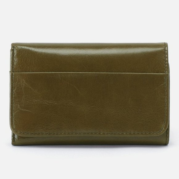 Bags | Nwt New Hobo Jill Trifold Wallet Moss Leather Retired Rare ...